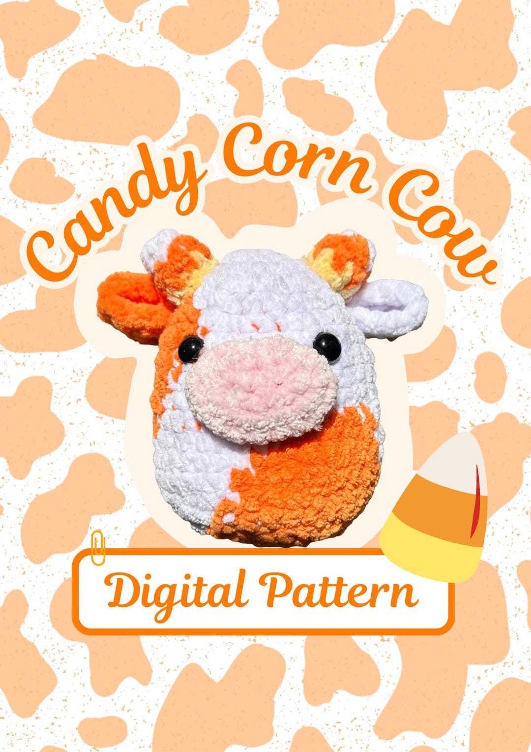 Candy Corn Cow Crochet Pattern: Halloween Amigurumi Toy (PDF Download ...