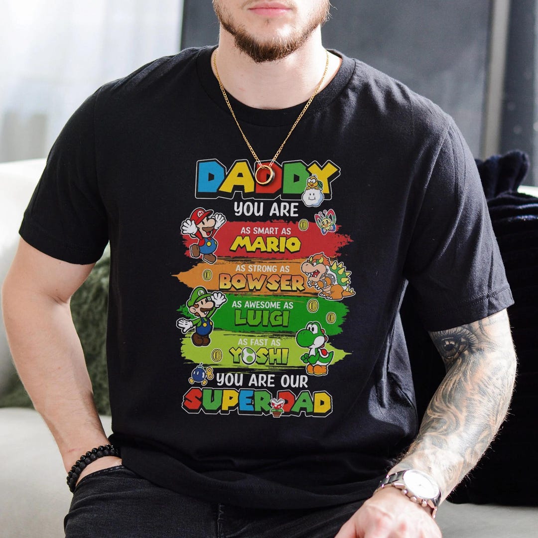 Super Mario Dad Shirt, Dada Daddio Dad Bruh, Father's Day Mario Shirt ...