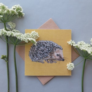 Hedgehog Card - by Lellibelle - Textile Art - Blank - Notelet ...