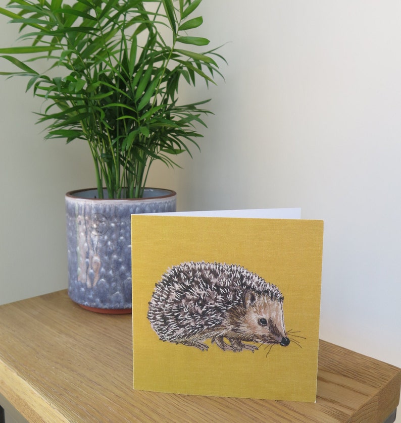 Hedgehog Card by Lellibelle Textile Art Blank Notelet Thinking of You ...