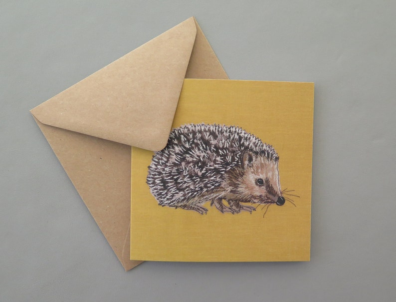 Hedgehog Card by Lellibelle Textile Art Blank Notelet - Etsy