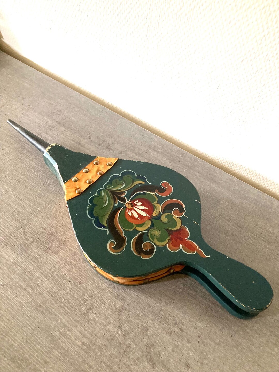 Norwegian Vintage Fireplace Blower Norwegian Folk Art Cottagecore Decor ...