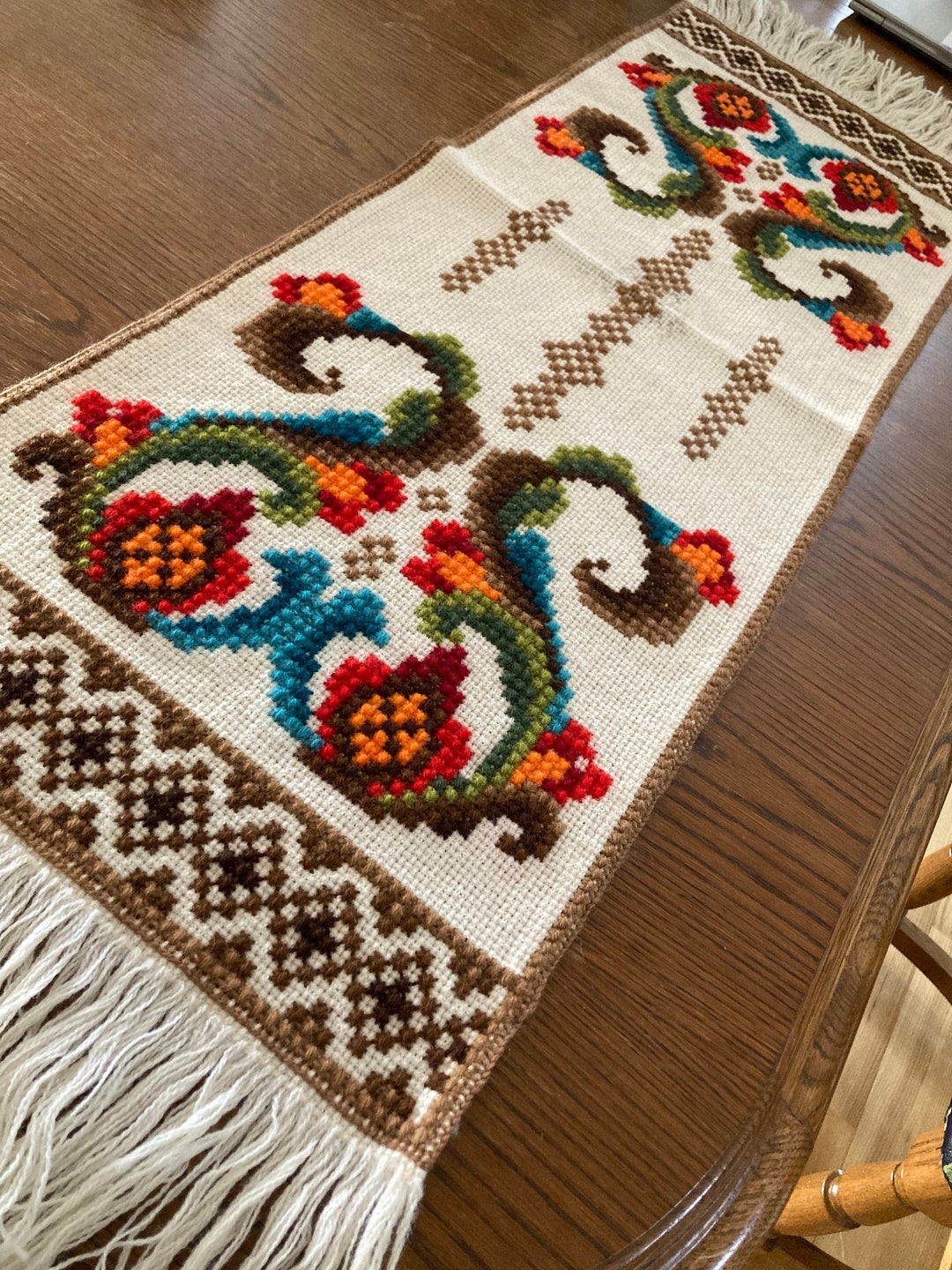 Colorful Norwegian Wool Table Runner , Embroidered Table Runner ...