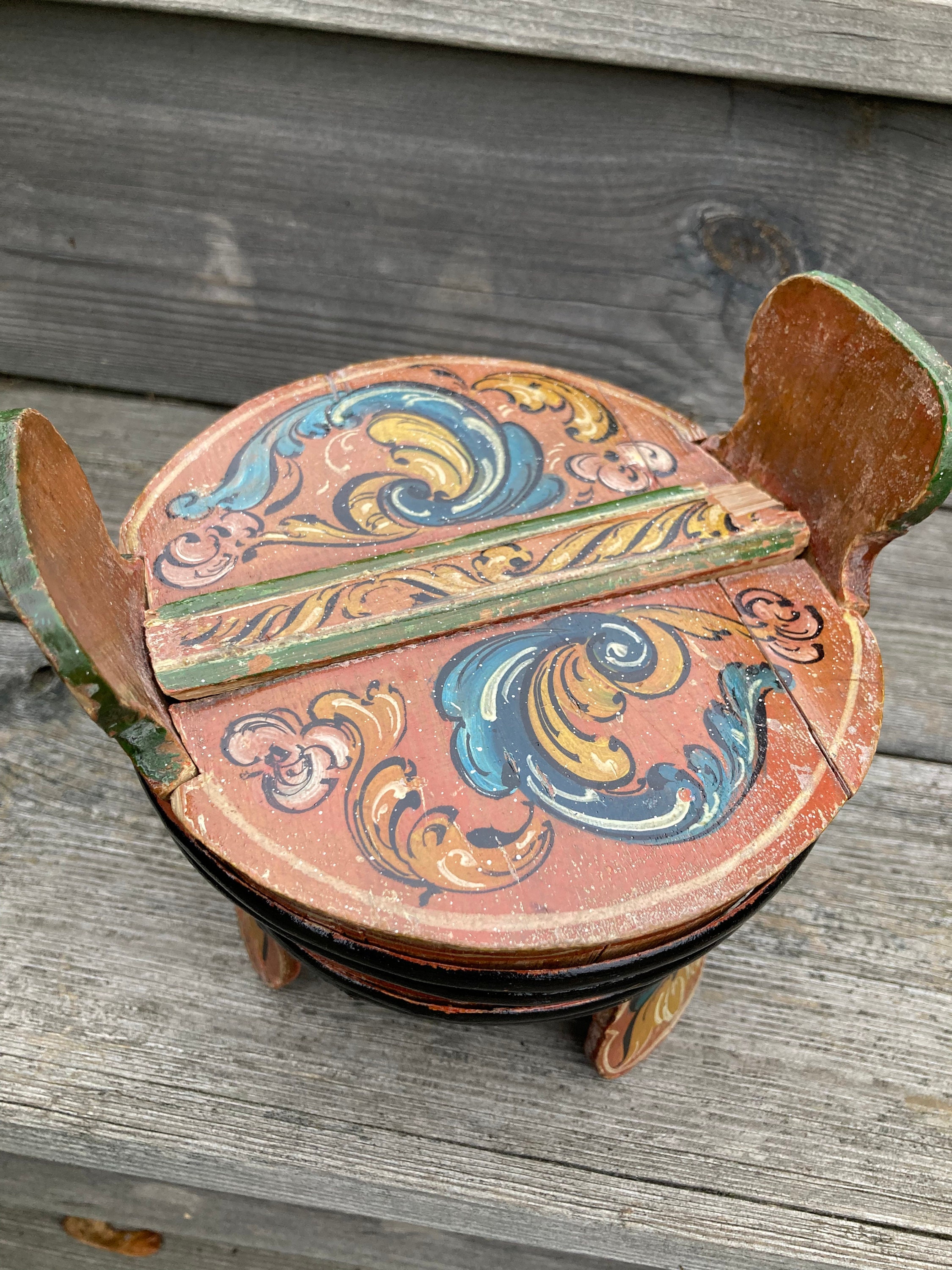 Norwegian Antique Wooden Tine Box From 1900 , Norwegian Folk Art ...