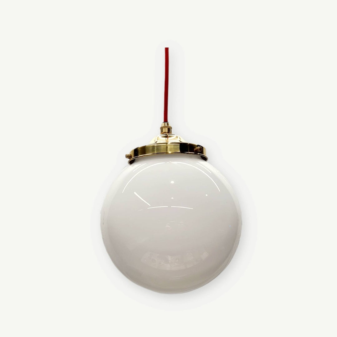 The Smethwick White Glass Globe Pendant Light - 5 Sizes - Various ...