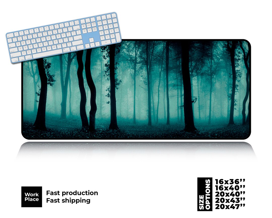Dark Forest Desk Mat, Fog Overlay Mouse Pad, Mouse Pads, Large Mouse ...