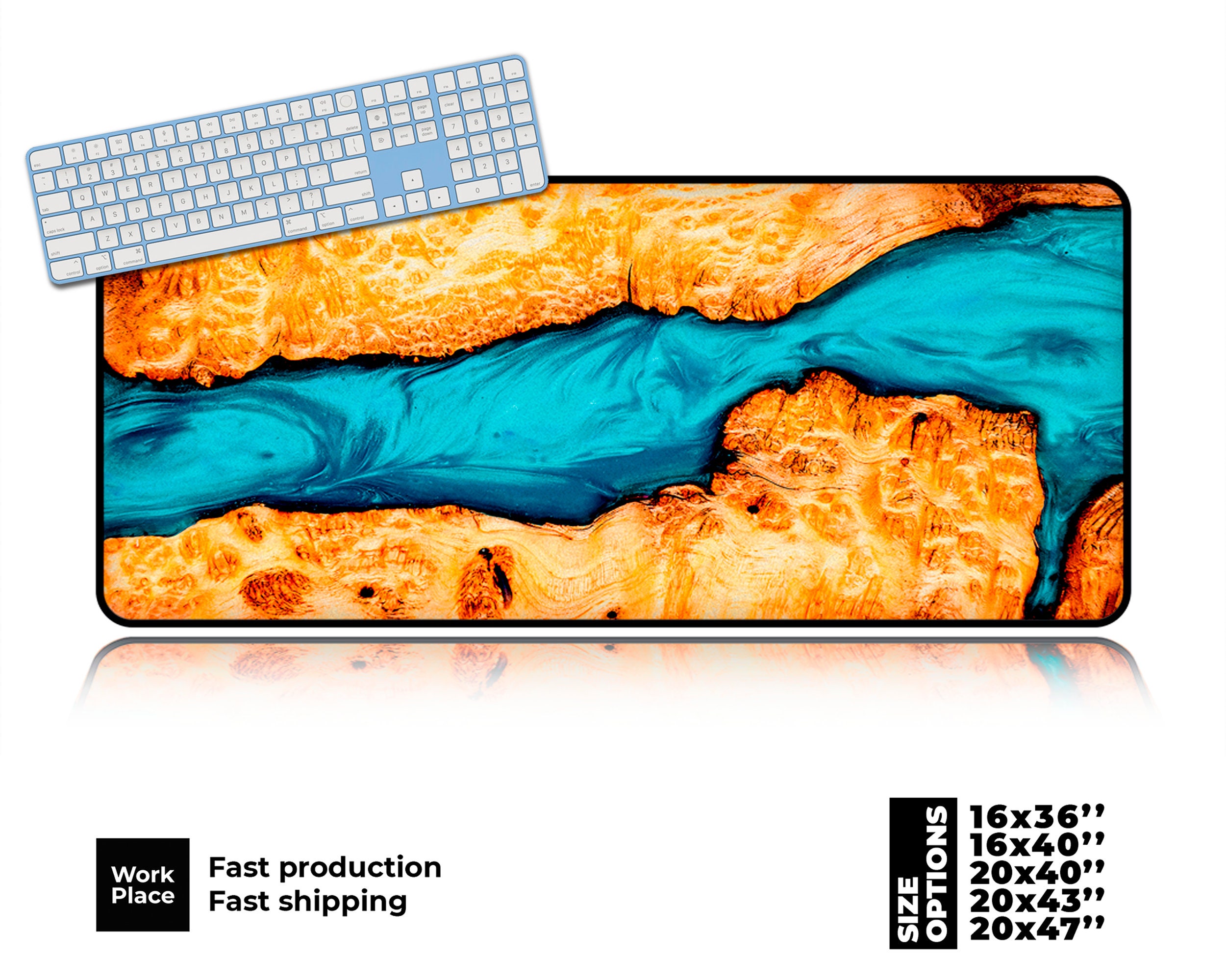 Epoxy Resin Desk Mat Petrified Wood Mouse Pad Mouse Pads - Etsy Australia