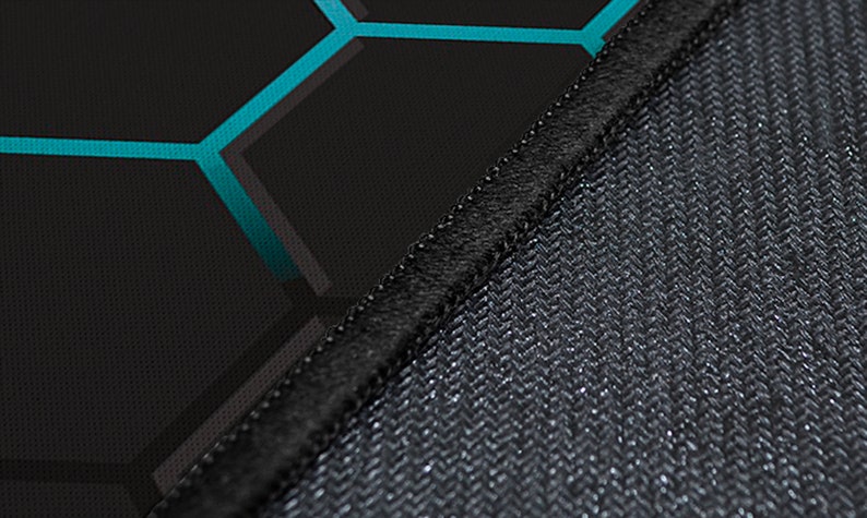 Blue Hexagons Desk Mat Geometric Pattern Mouse Pad Mouse | Etsy