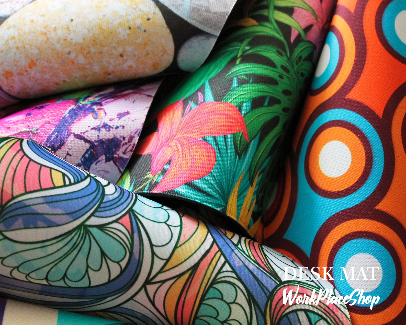 Cosmo Cat Pattern Art Desk Mat Pattern Print Large Place | Etsy