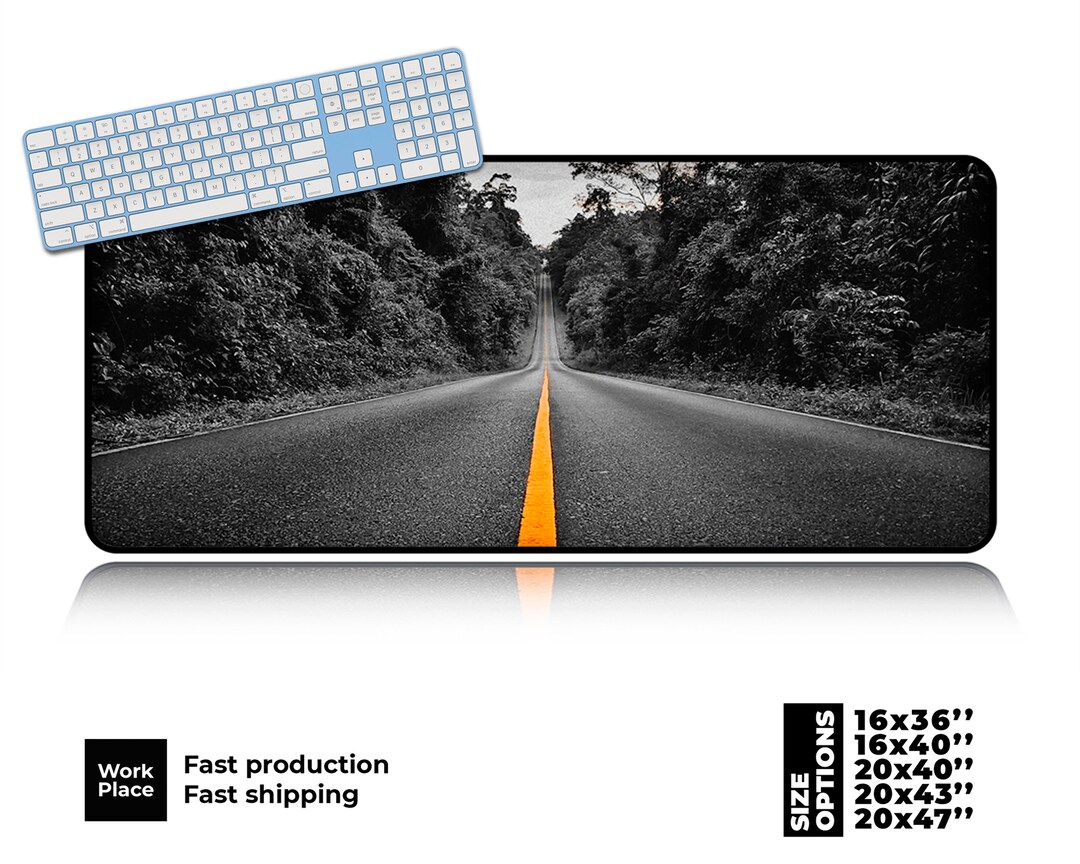 Straight Road Desk Mat, Truck Driver Gift Mouse Pad, Mouse Pads, Large ...