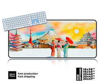 Japanese Desk Mat. Large Desk Mat. | Etsy