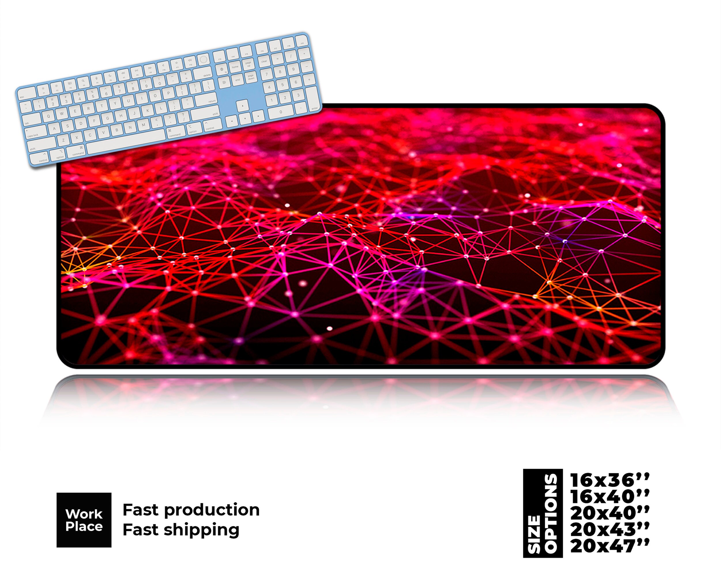 Gaming Pink Neon Desk Mat Wallpaper Decor mouse pad Apple | Etsy