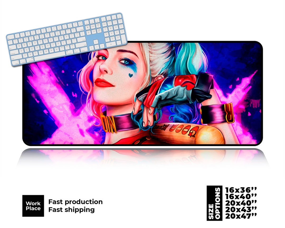 Harley Quinn Deskmat, DC Desk Mat, Geek Placemat, Colorful Large Desk Pad, Eco-friendly Desk Pad ...