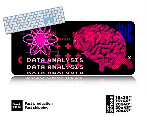 Retro Pixel Art Interface Gaming Mouse Pad. Large Desk Mat. | Etsy