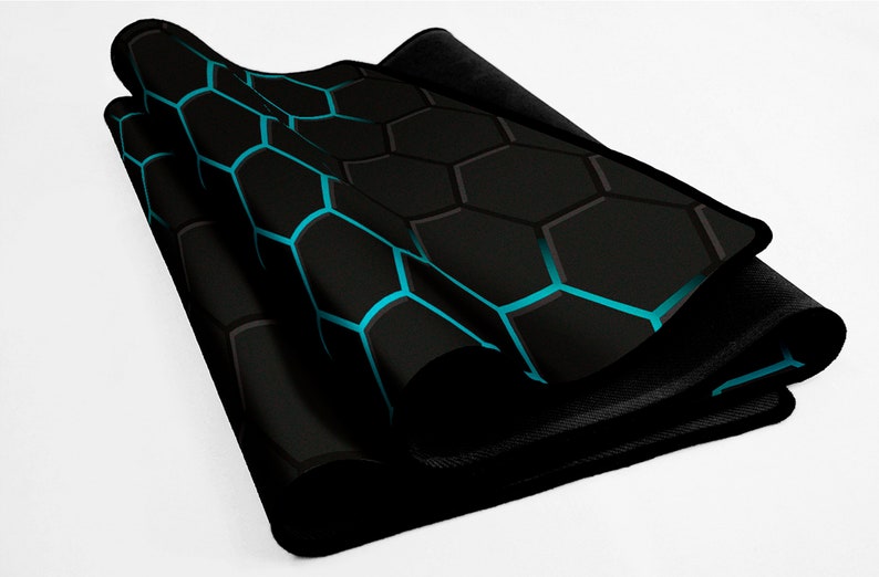 Blue Hexagons Desk Mat Geometric Pattern Mouse Pad Mouse | Etsy