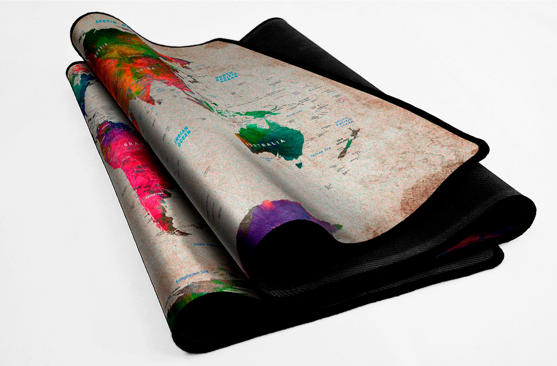 Rainbow World Map Desk Mat Shabby Chic Mouse Pad Mouse Pads | Etsy