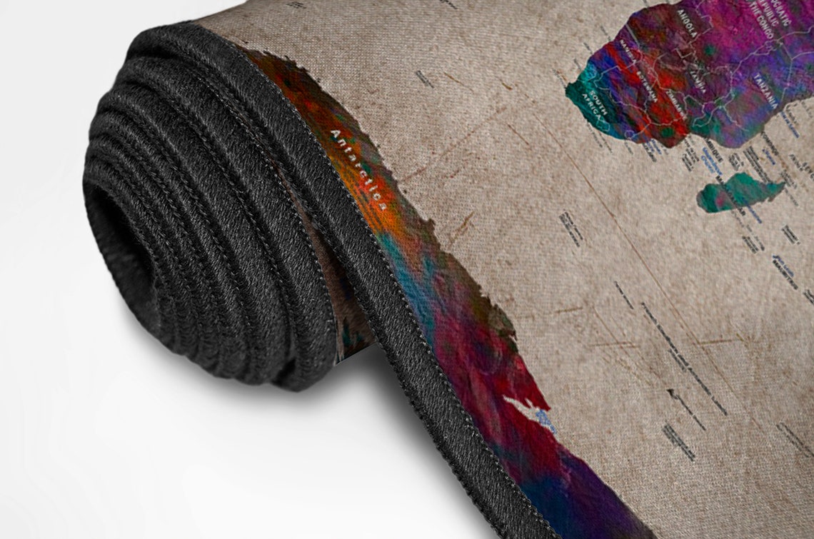 Rainbow World Map Desk Mat Shabby Chic Mouse Pad Mouse Pads | Etsy