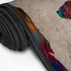 Rainbow World Map Desk Mat, Shabby Chic Mouse Pad, Mouse Pads, Large ...