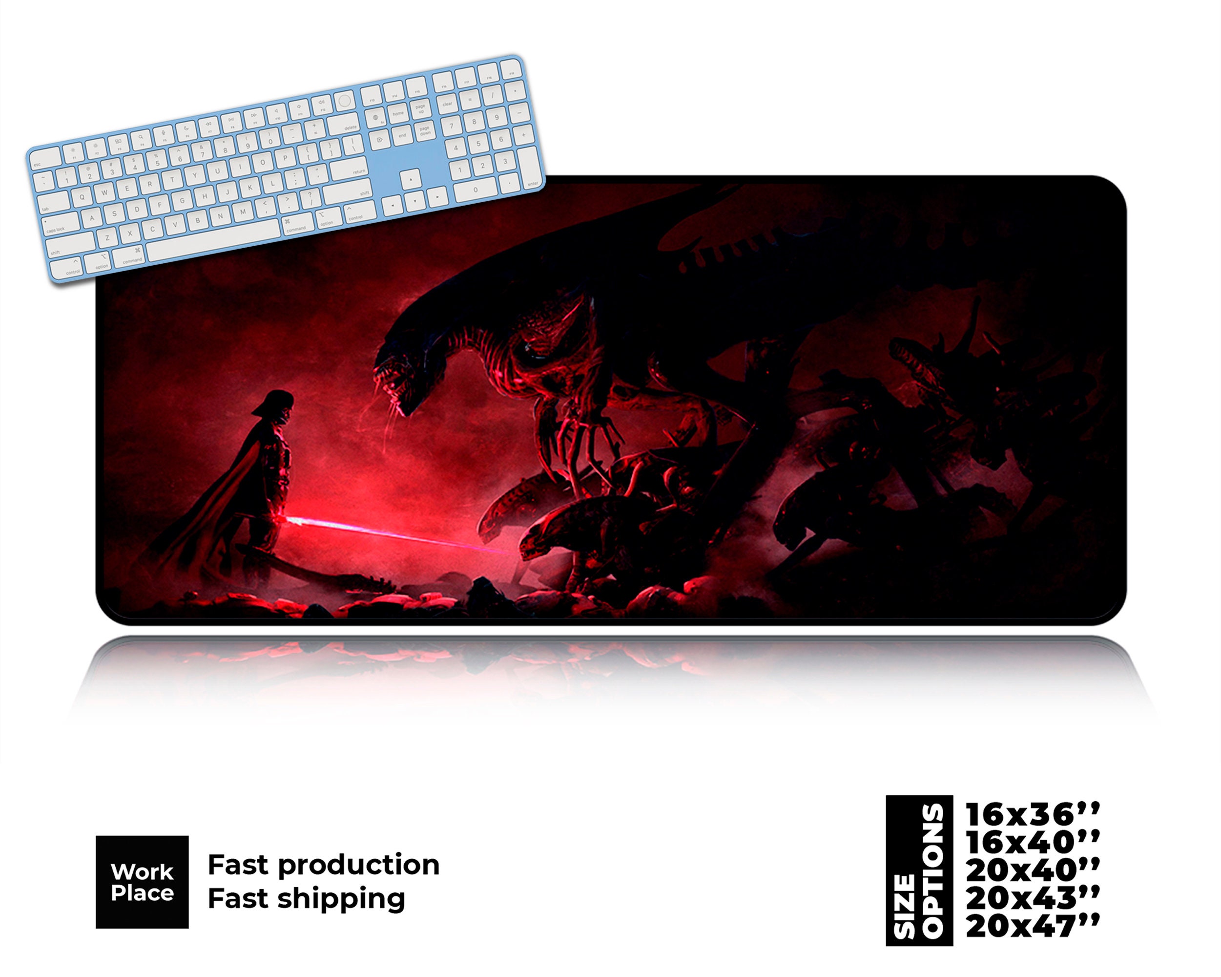 Darth Desk Mat Alien Desk Mat Geek Placemat Vader Large - Etsy