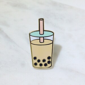 Boba Milk Tea Pin, Enamel Pin, Pins, Boba Tea Pin, Bubble Tea Pin, Milk ...