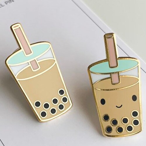 Bubble Tea Boba Pin Enamel Lapel Pin | Etsy