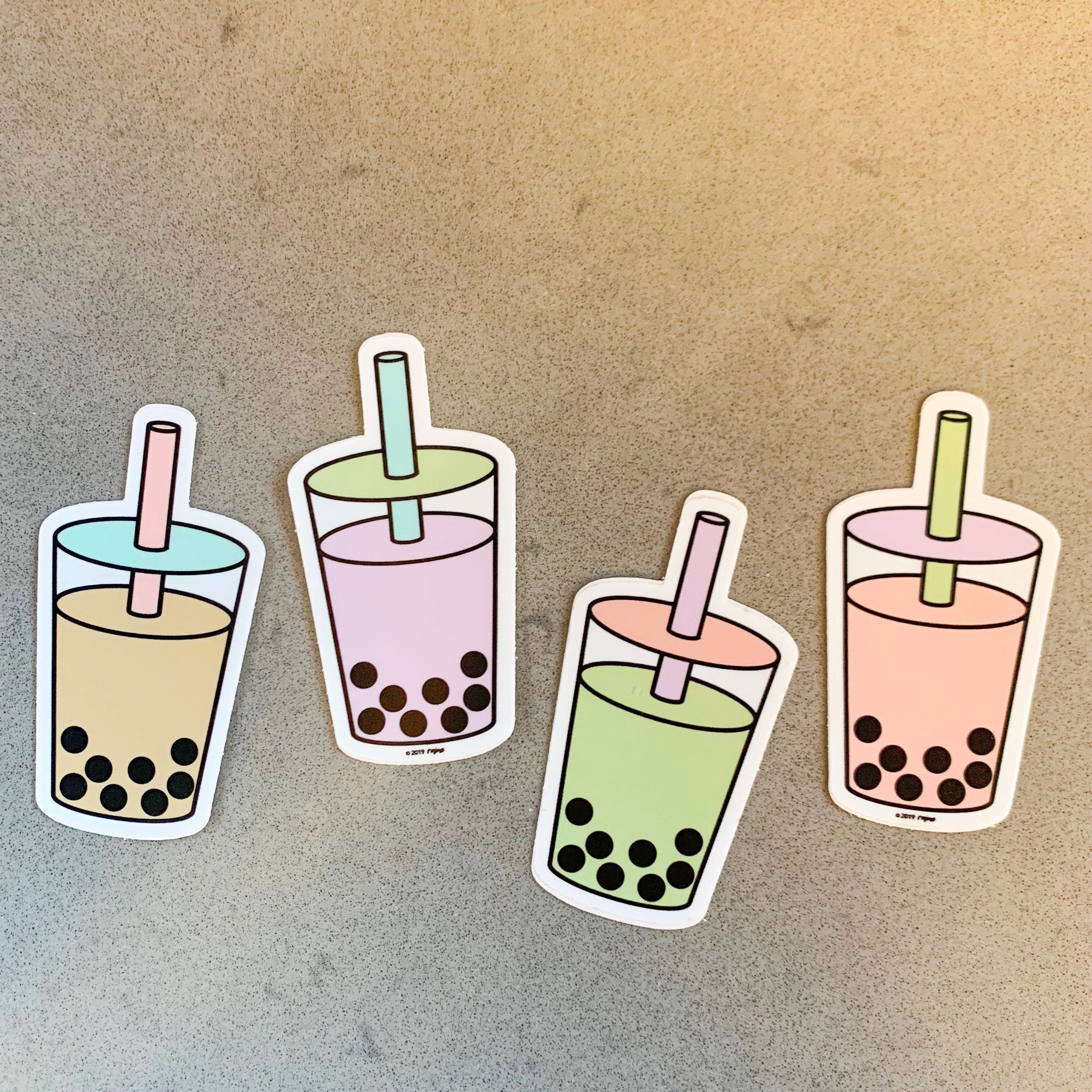 Boba Milk Tea Sticker Cute Vinyl Sticker Cute Food Sticker - Etsy