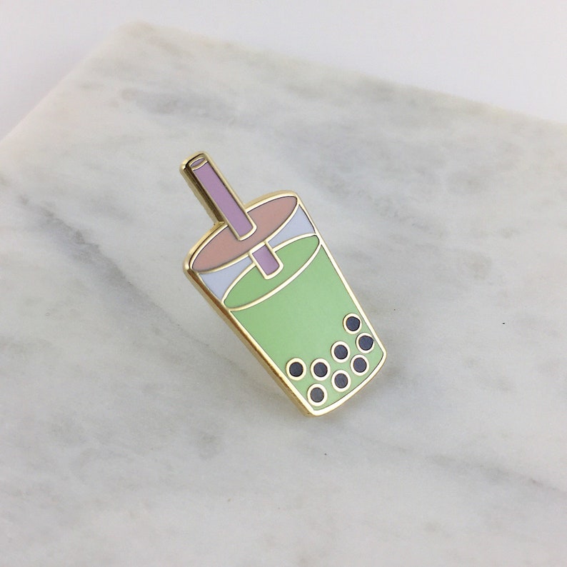 Matcha Boba Pin Enamel Pin Pins Boba Tea Pin Bubble Tea - Etsy