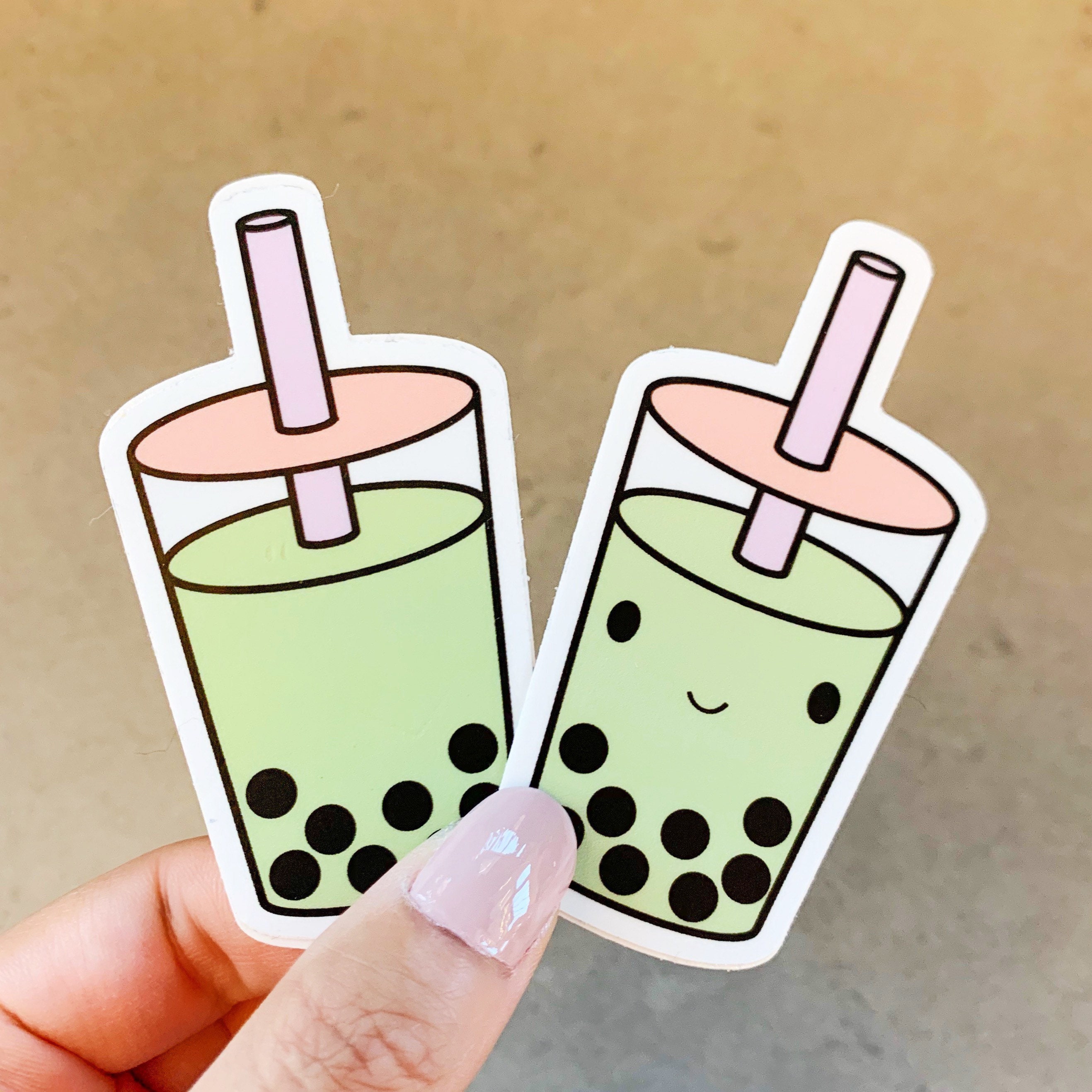 Matcha Boba Sticker Cute Vinyl Sticker Cute Food Sticker - Etsy