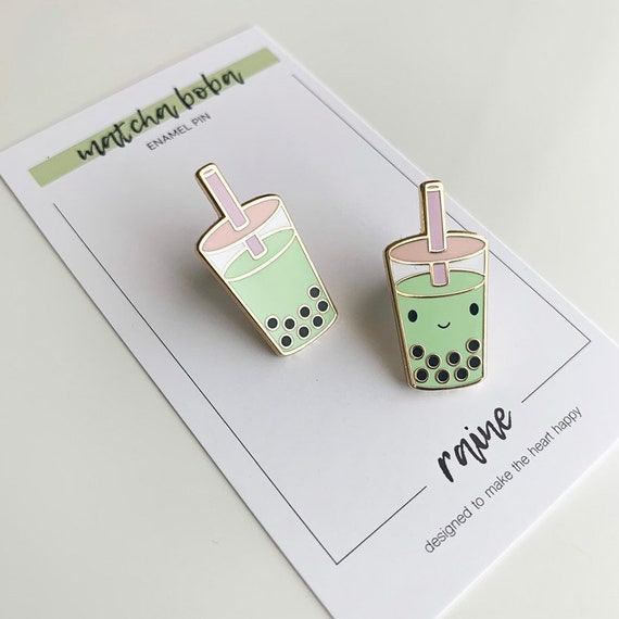 Matcha Boba Pin Enamel Pin Pins Boba Tea Pin Bubble Tea | Etsy