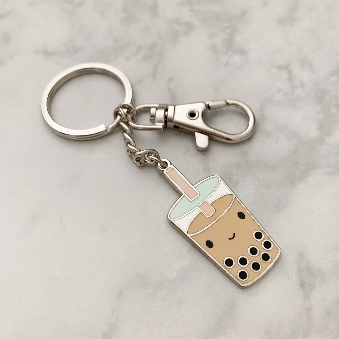 Boba Milk Tea Keychain, Boba Tea Keychain, Bubble Tea Keychain, Milk ...