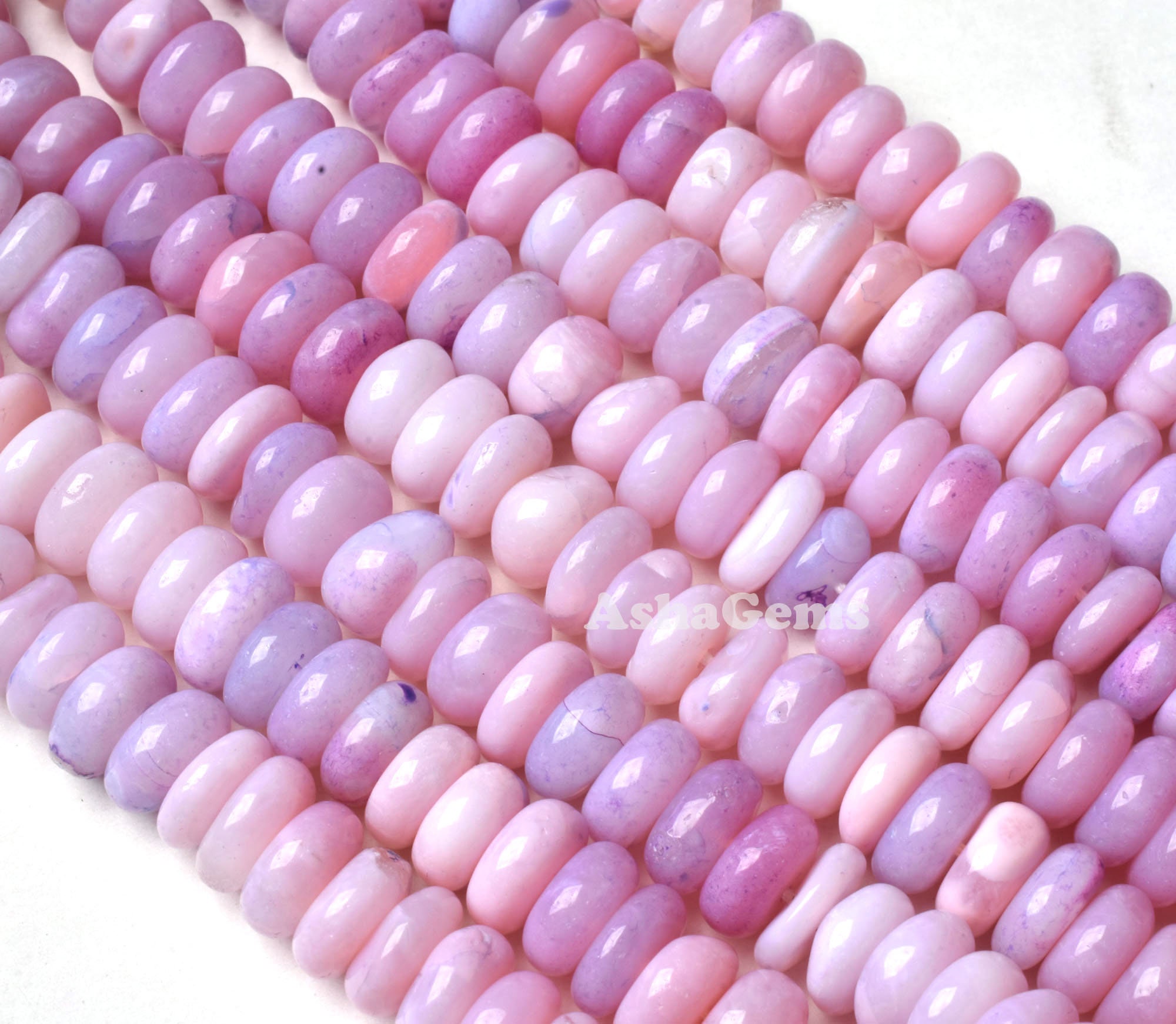 Shaded Opal Smooth Rondelle Beads8.50-9 mm Pink Lavender | Etsy