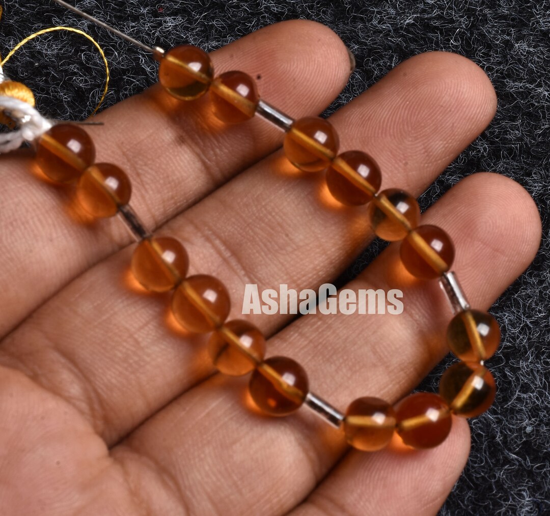Beautiful Citrine Smooth Round Shape Beads,6.5 Mm Citrine Quartz Round ...
