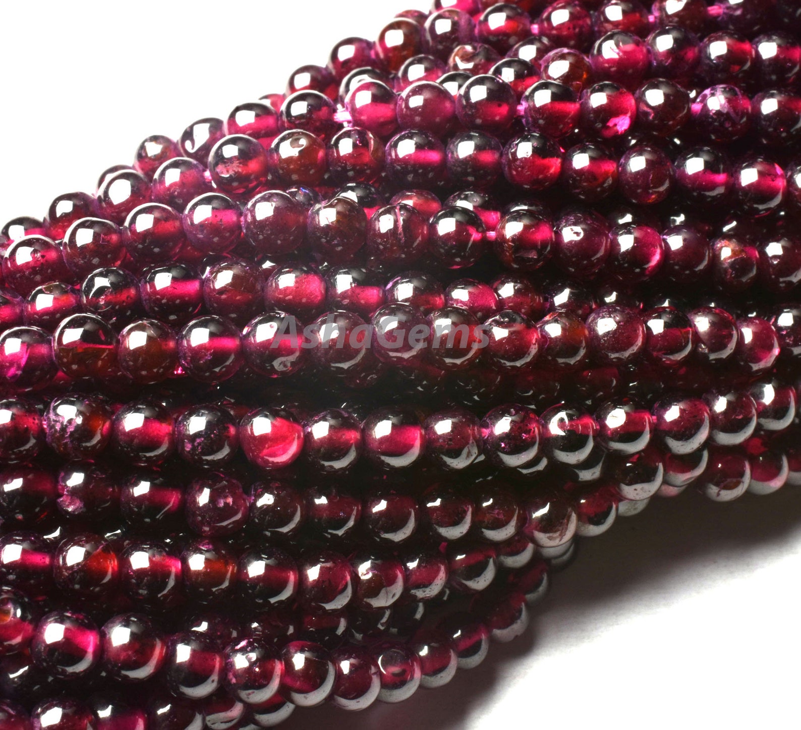 Natural Garnet Smooth Round Shape Beads13 Strand Garnet - Etsy