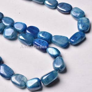Beautiful Neon Blue Coated Moonstone Smooth Nugget Beads Blue Neon ...