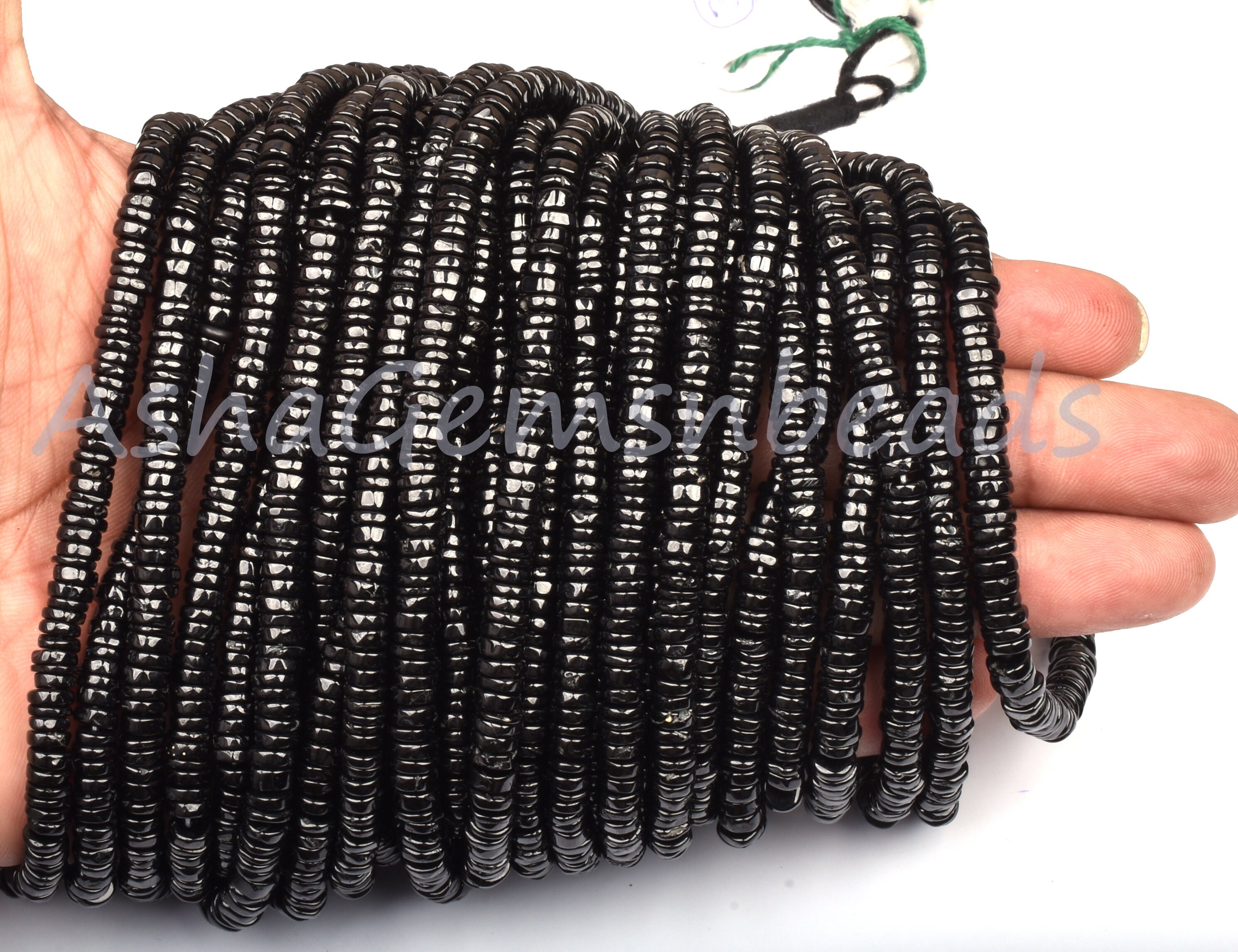 16 Beautiful Natural Black Spinel Smooth Tyre Shape | Etsy