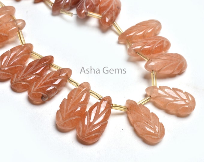 Beautiful Peach Quartz Carving Pear Shape Gemstone Beads,9.5-22 Mm ...