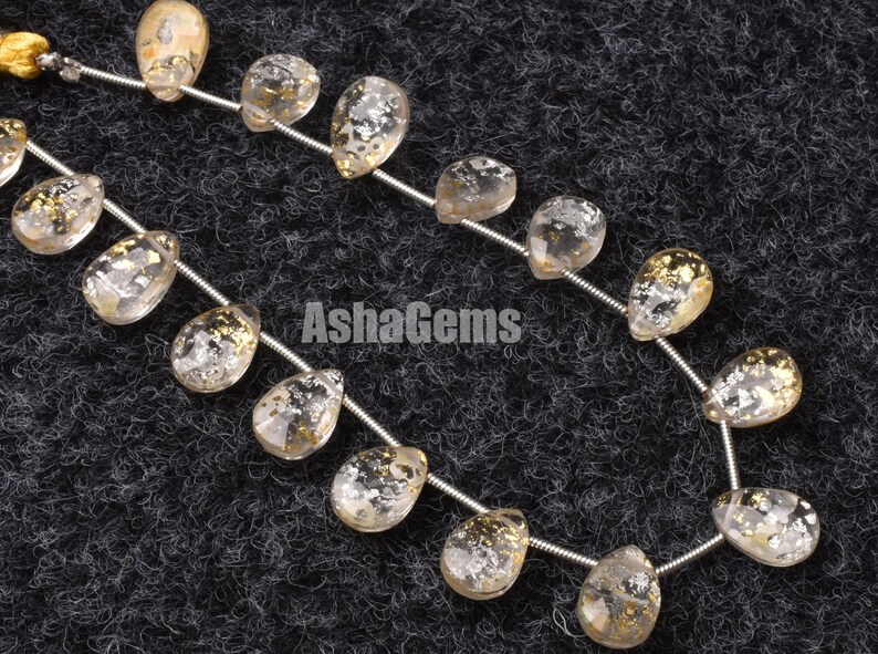 Beautiful Crystal Quartz Gold Foil Doublet Faceted Pears Shape - Etsy