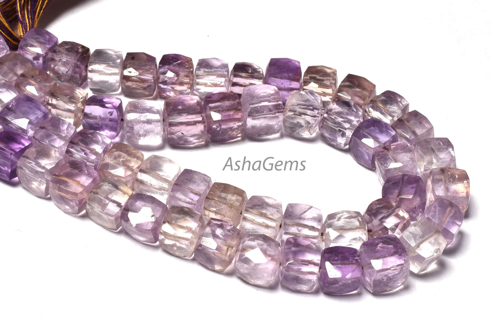 Beautiful Shaded Blue Ametrine Faceted 3D Cube Box Gemstone - Etsy