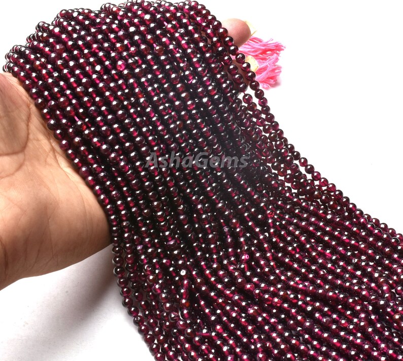 Natural Garnet Smooth Round Shape Beads13 Strand Garnet - Etsy