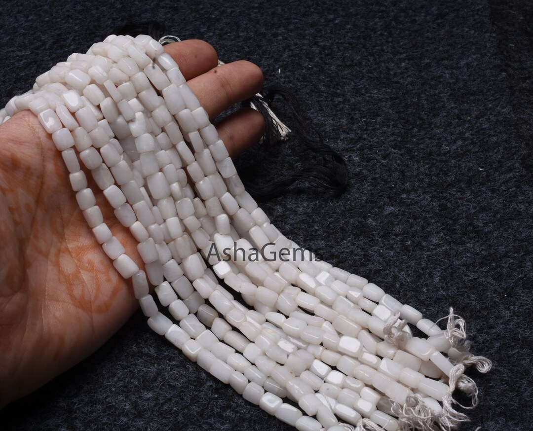 Natural White Quartz Smooth Rectangle Bead,13" Strand Quartz Plain ...