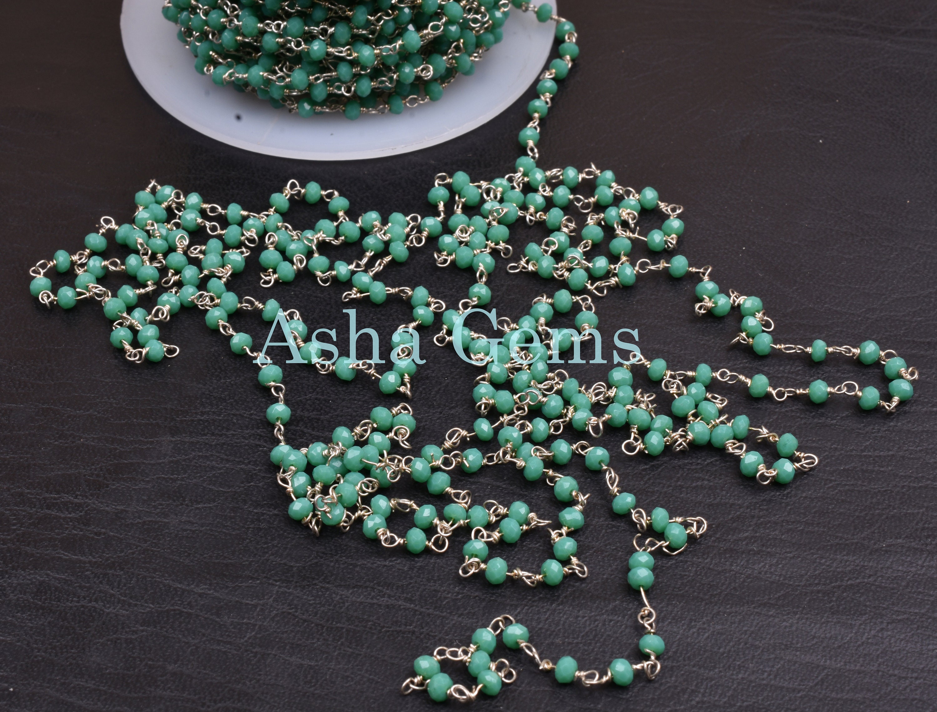 1351050 Feet Green Hydro Faceted Rondelle Beaded Rosary - Etsy