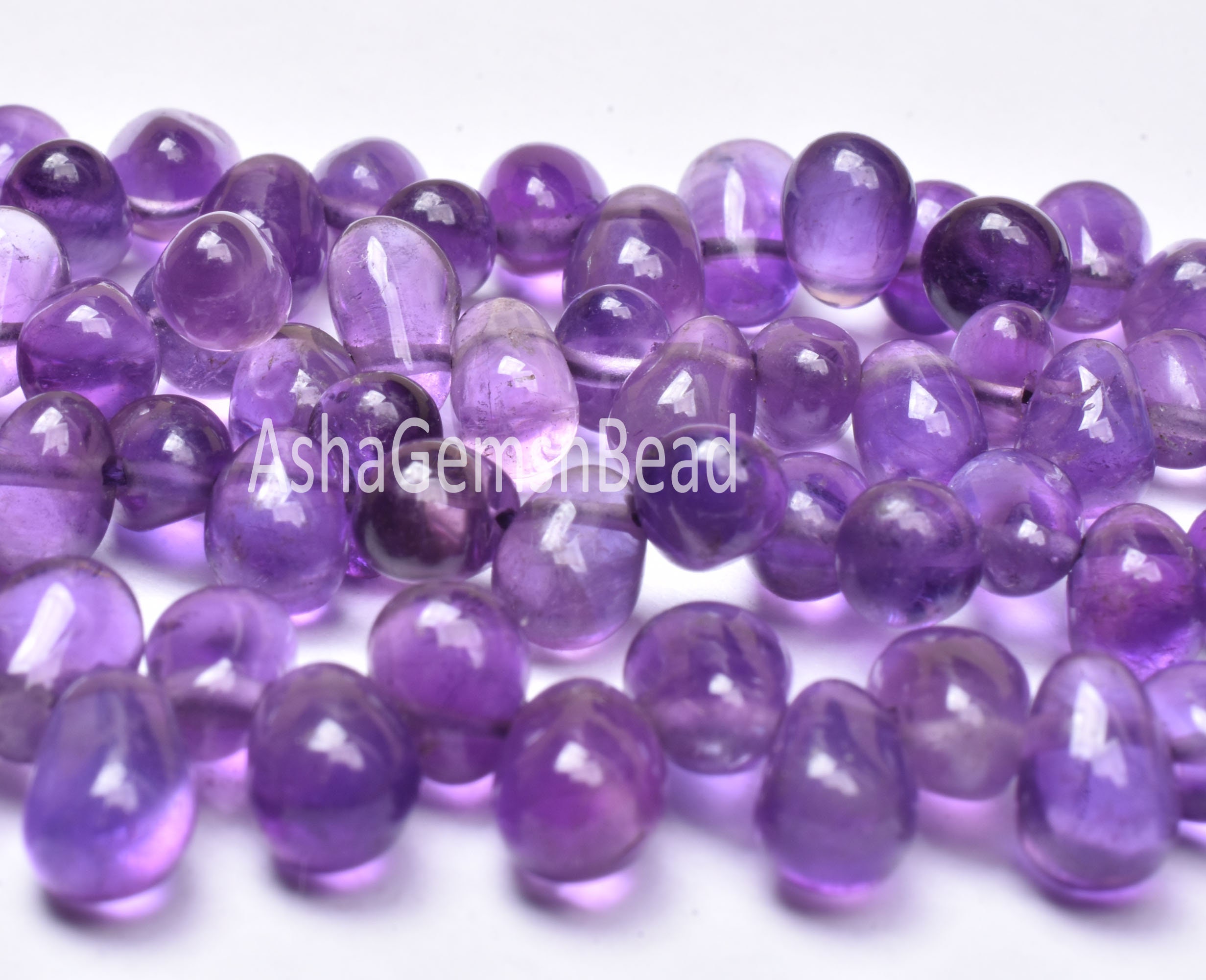 Natural Purple Amethyst Smooth Drops Shape Beads Gemstone13 - Etsy
