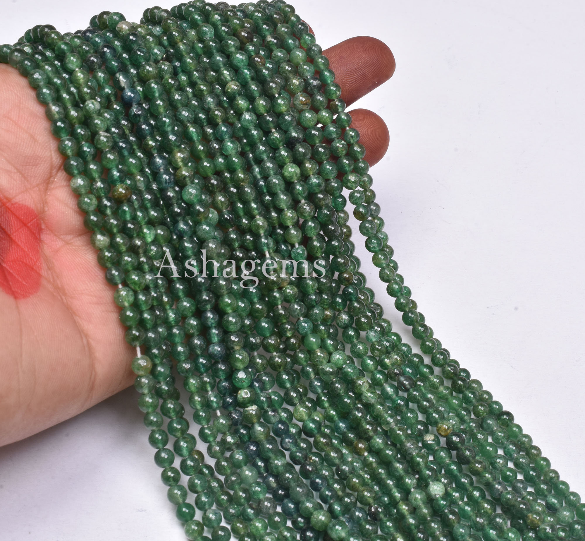 Natural Green Mica Margaj Smooth Round Beads3.5-4 mm Green | Etsy