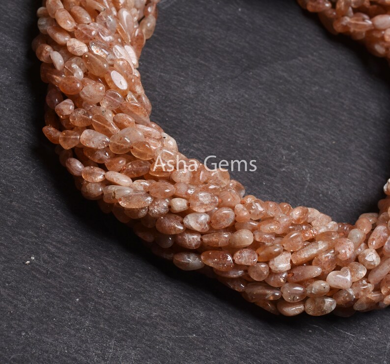 13"strand Shaded Red Sunstone Smooth Nugget Beads,4-8mm Natural ...