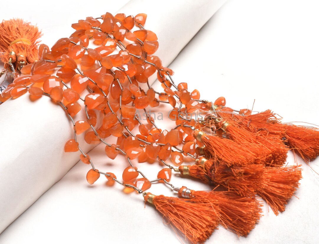 Fine Quality Carnelian Fancy Mango Shape Faceted Beads,8" Strand Red ...