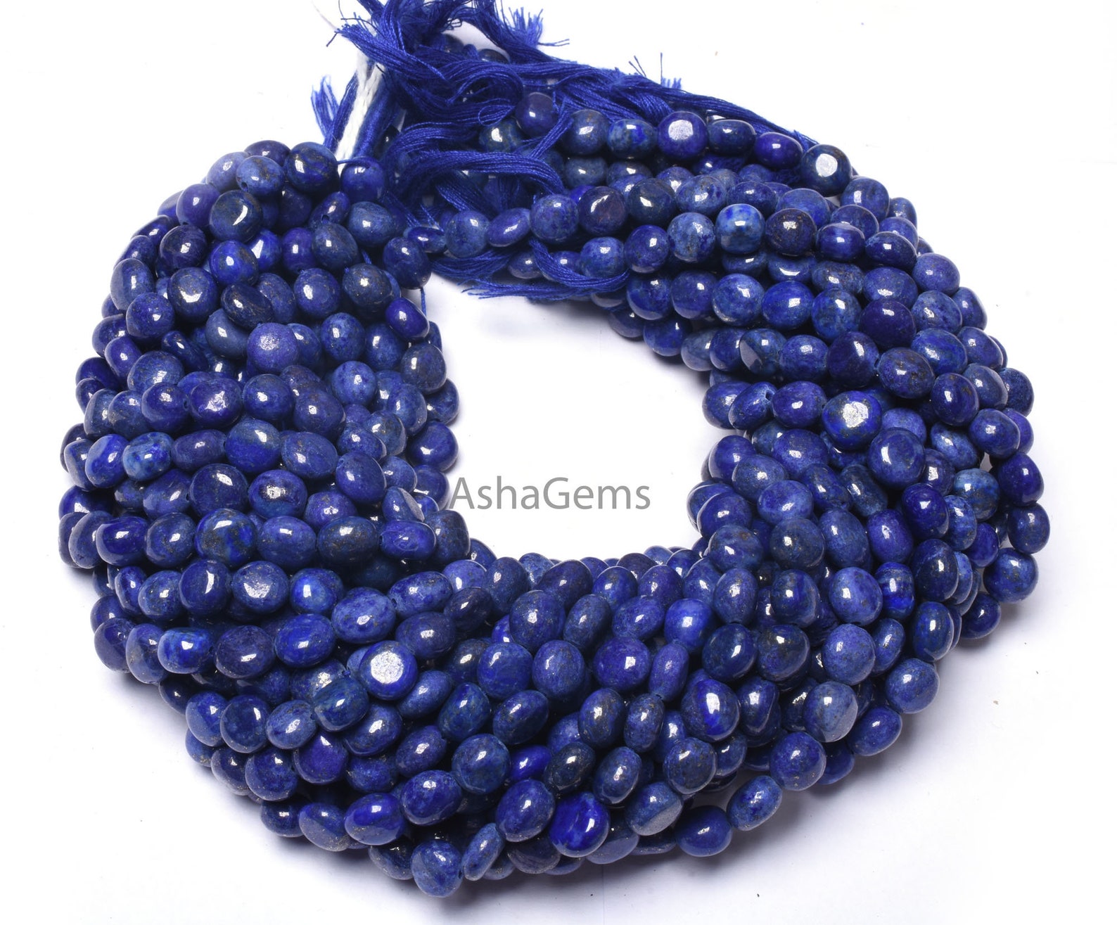 Beautiful Lapis Smooth Coin Shape Beads13 Strand - Etsy