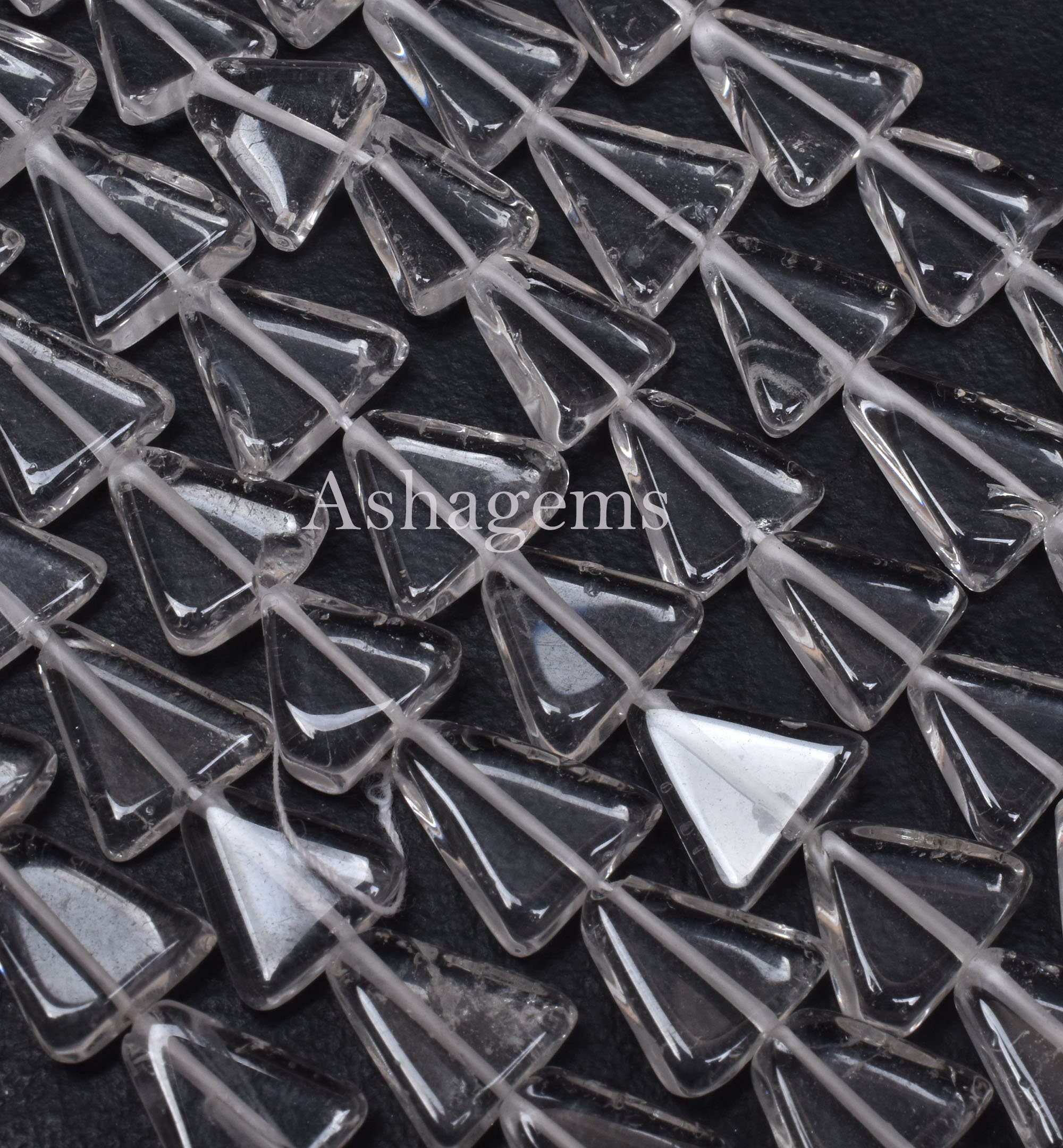 AAA Natural Crystal quartz Triangle Shape Beads13 | Etsy