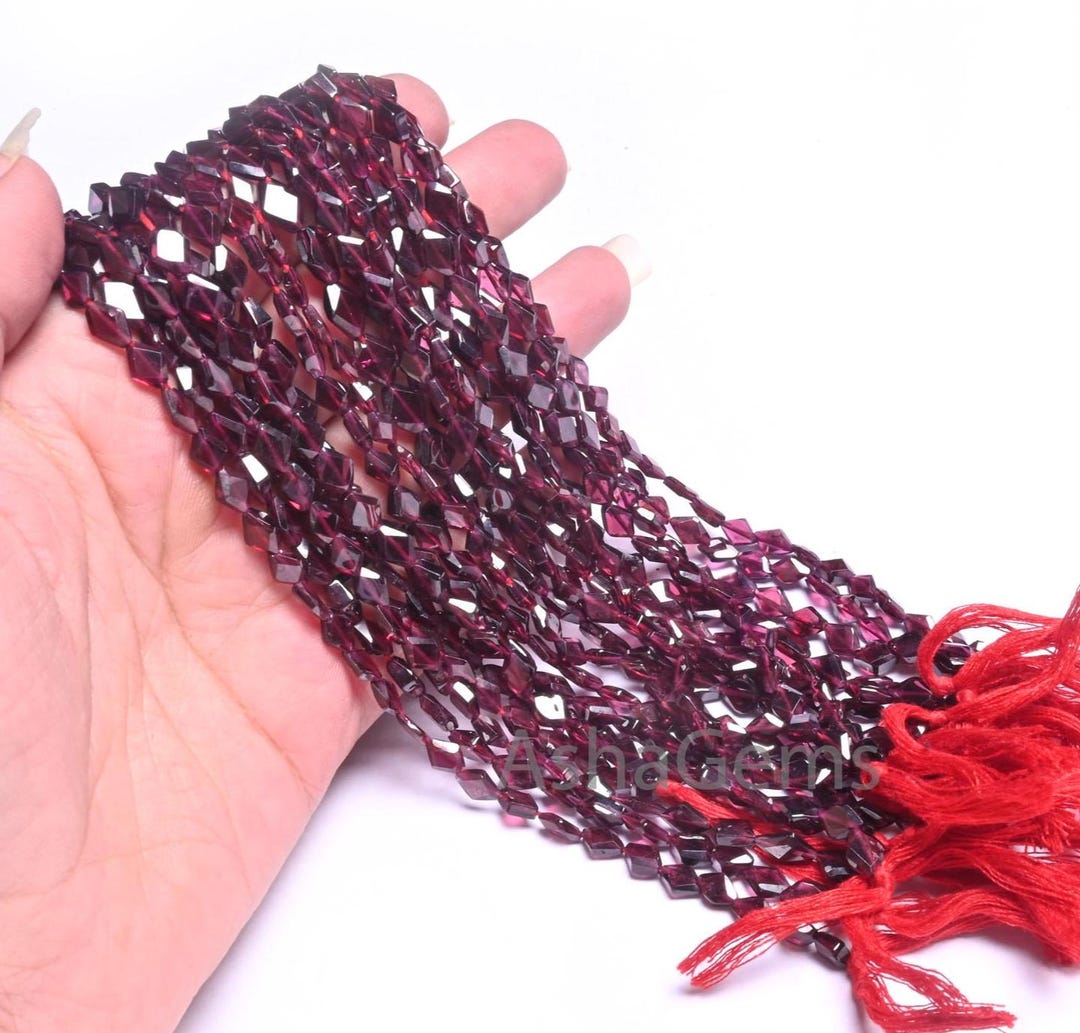 Natural Red Garnet Fancy Rhombus Shape Beads, Beautiful Garnet Flat ...