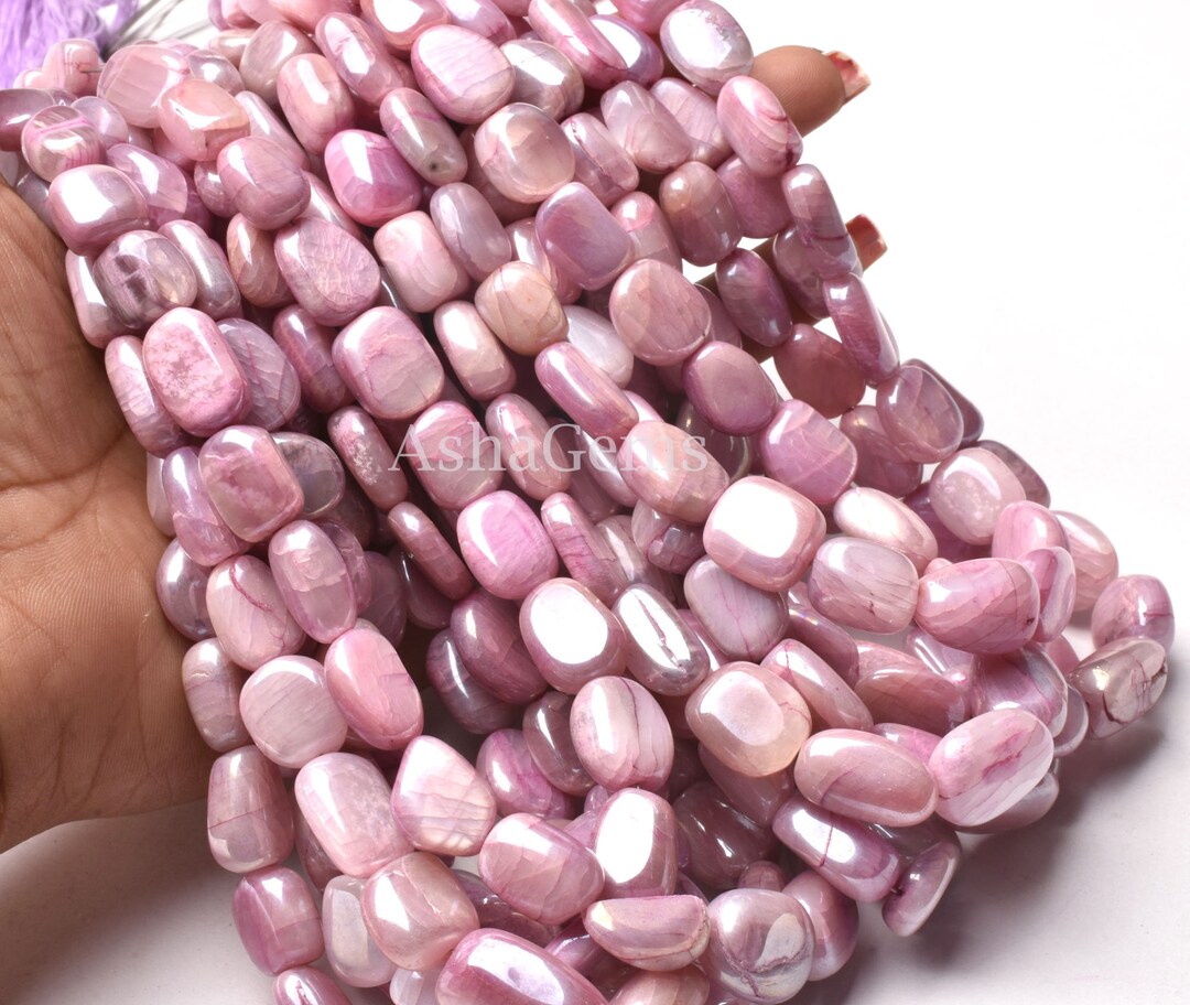 Beautiful Lavender Pink Coated Moonstone Nugget Beads, Natural ...