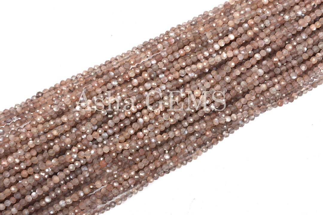 13strand Natural Chocolate Moonstone Micro Cut Rondelle - Etsy